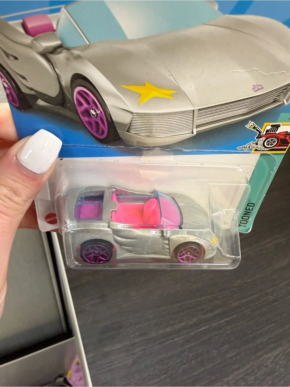 Barbie | Toys | Barbie Hot Wheels Silver Convertible With Pink Wheels ...
